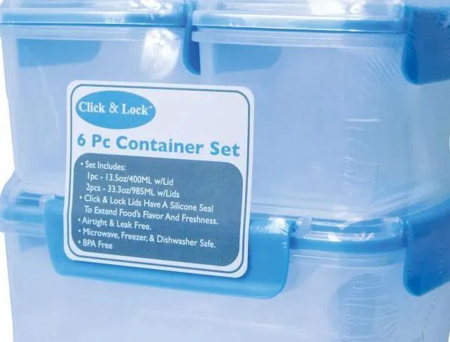 Buy 12 Pieces 6 Piece Plastic Container With Click And Lock Lids - Food ...