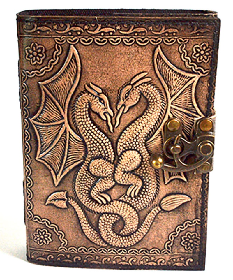 Buy Exquisite Double Dragon Aged Looking Paper Leather Journal with ...