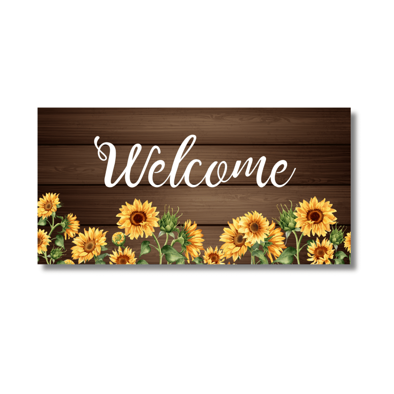Buy 12 Inch X 6 Inch Rectangular Metal Sign: Sunflower Welcome Sign ...