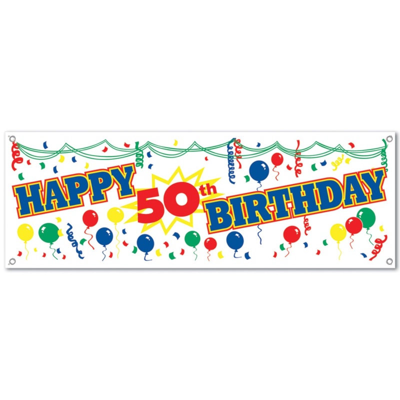 Happy "50Th" Birthday Sign Banner