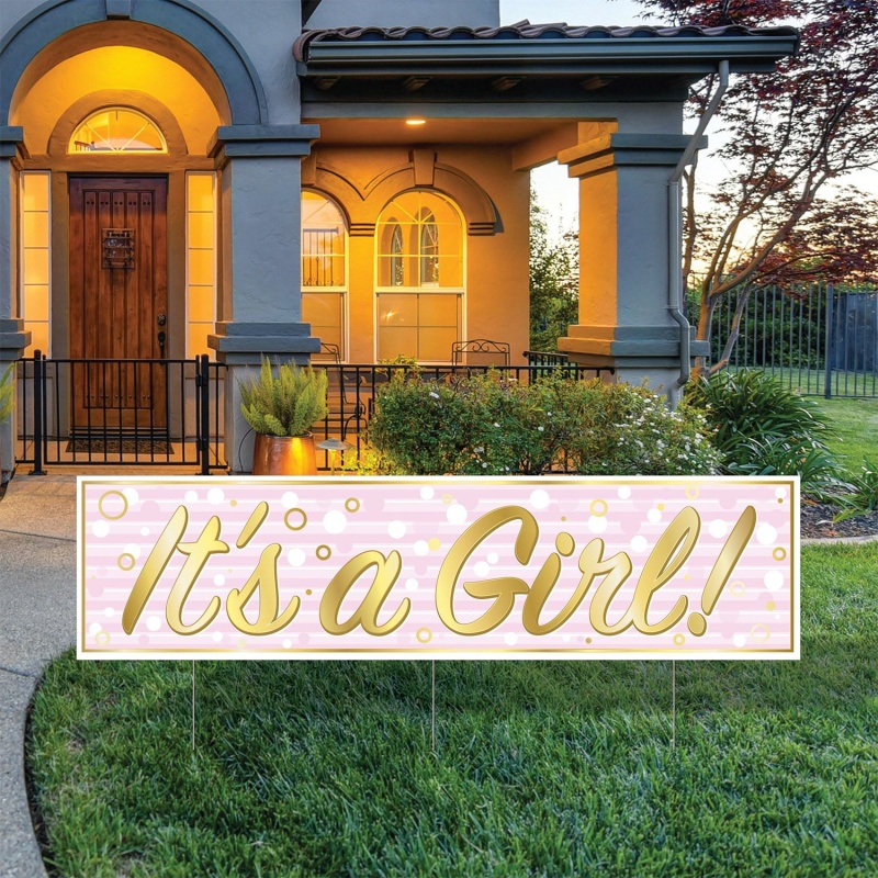 Plastic Jumbo It's A Girl! Yard Sign
