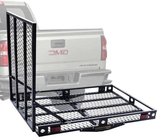 48.8" L x 27.8" W Trailer Hitch Cargo Carrier Utility Basket with 42 ...