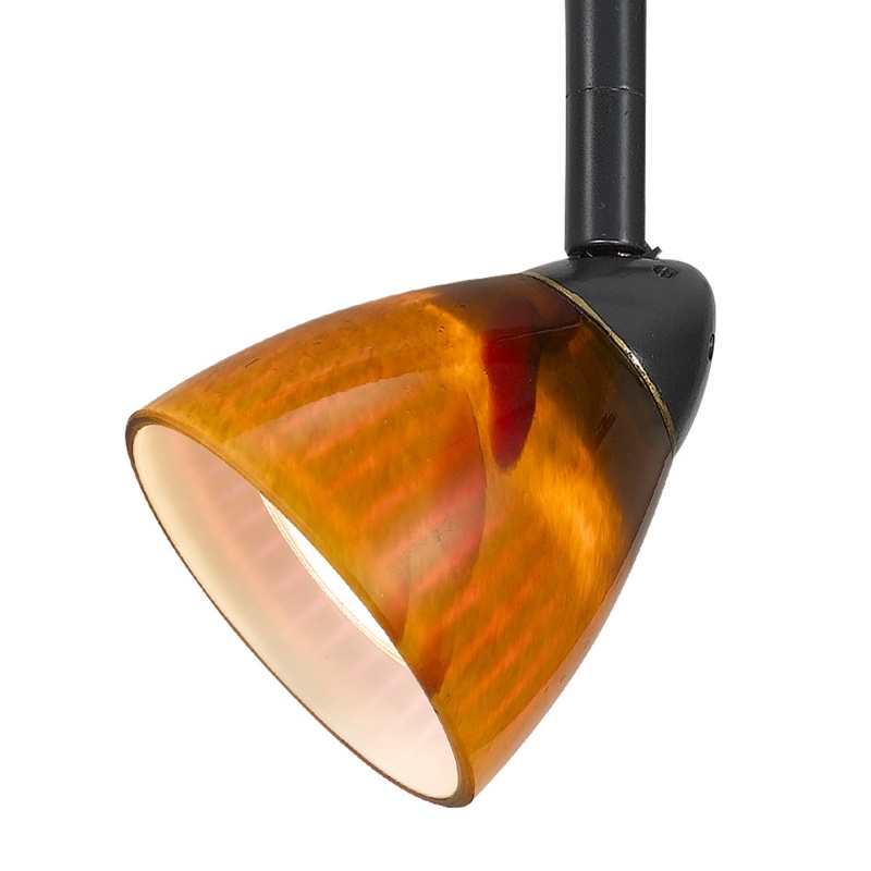 Buy Hand Blown Glass Shade Track Light Fixture with Metal Frame, Dark ...