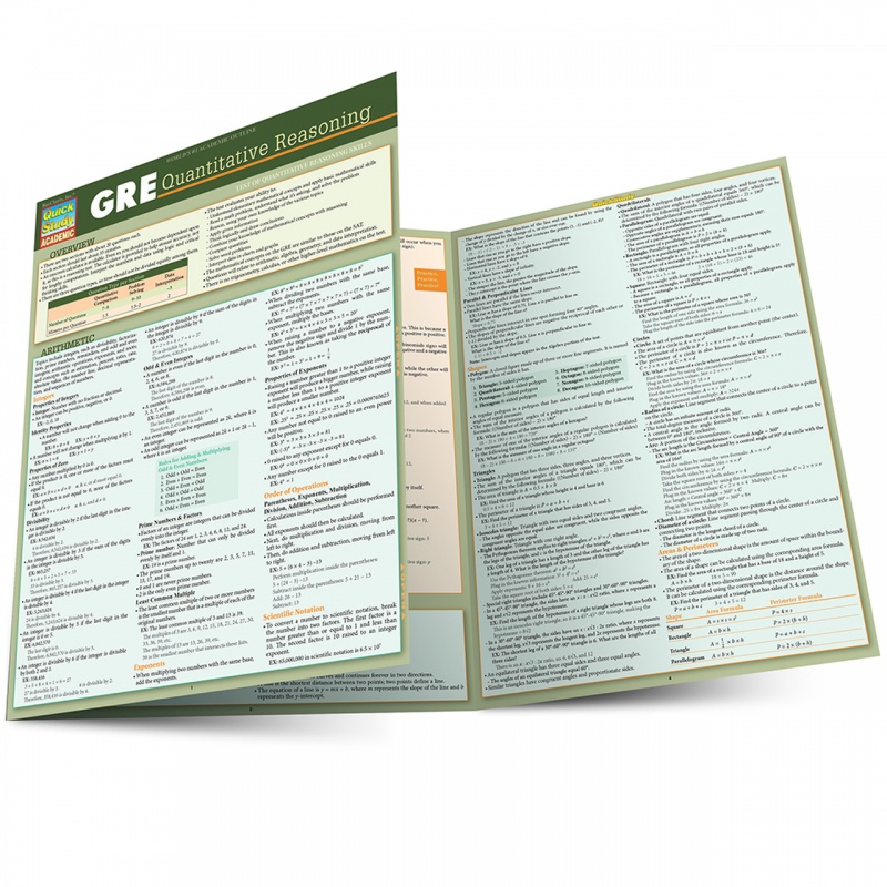 Quickstudy Gre Quantitative Reasoning Laminated Study Guide
