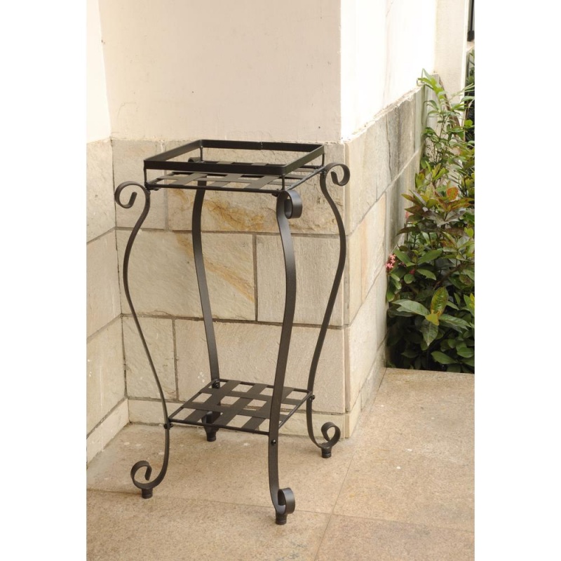 International Caravan Iron Square Plant Stand - Modern Planter Display
