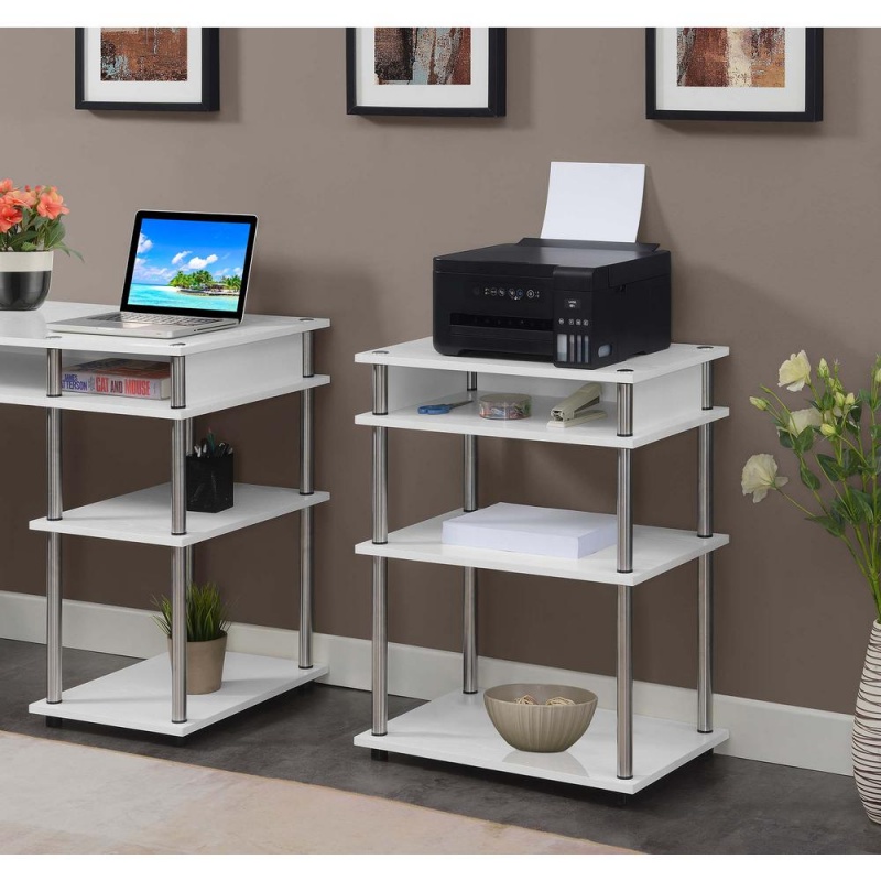 Designs2Go No Tools Printer Stand with Shelves White by Convenience ...