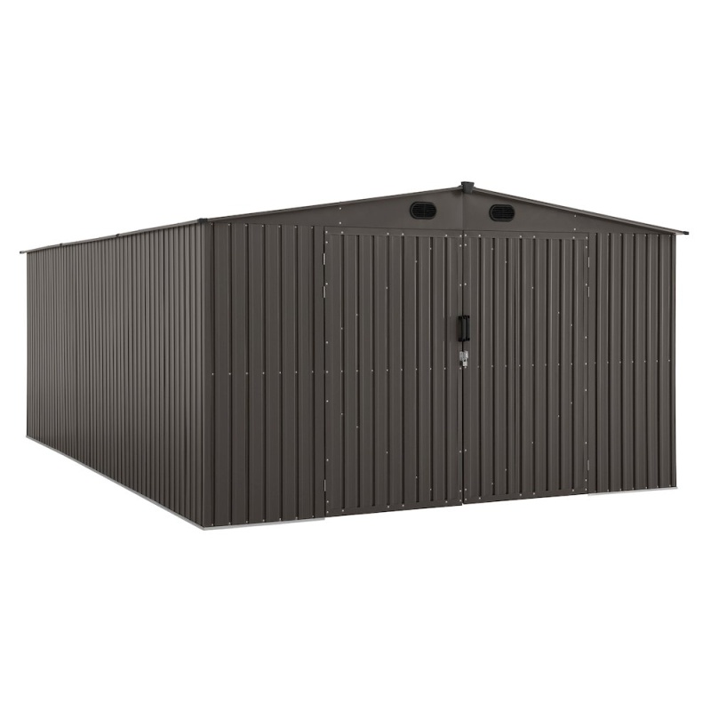 Sunjoy 13 Ft. X 20 Ft. Outdoor Storage Shed, Carport, Tan