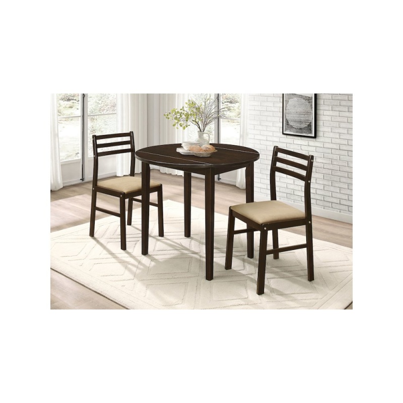 Buy Bucknell 3-Piece Dining Set with Drop Leaf Cappuccino and Tan Online