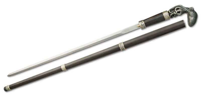 Damascus Octopus Cane Sword - Wood Shaft By Dragon King