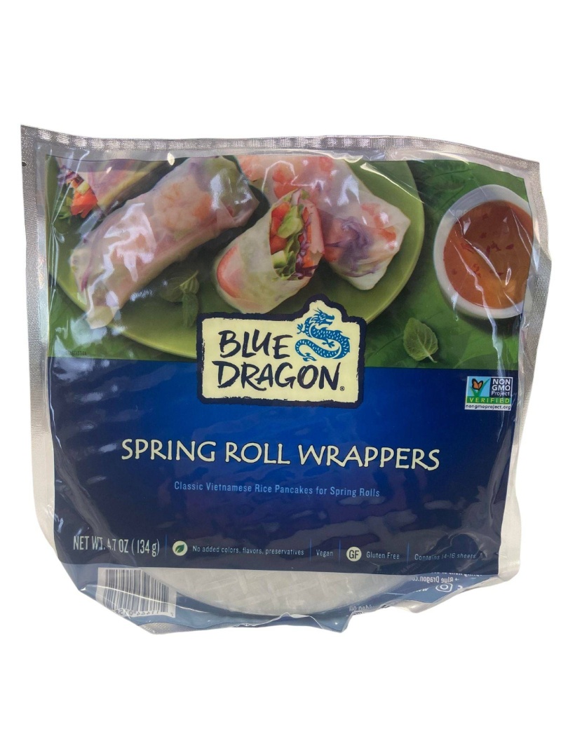 Spring Roll Wrappers by Blue Dragon - 4.7 Oz - Gluten Free, Vegan Friendly