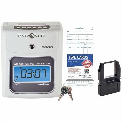 Pyramid Time Systems Electronic Time Clock - Card for 50 Employees
