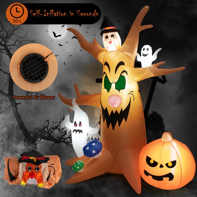 8 Feet Halloween Outdoor Dead Tree With Built-In Led Lights