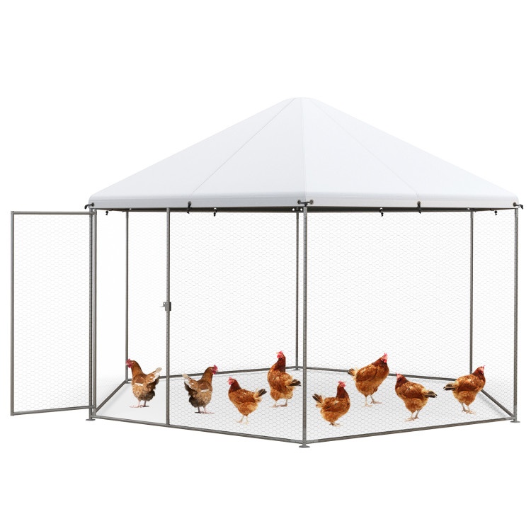 Buy 13Ft Large Metal Hexagonal Chicken Coop Online