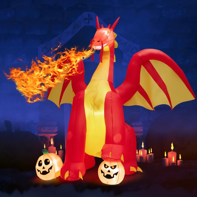 Buy 10 Feet Outdoor Halloween Decor Giant Inflatable Animated Fire ...