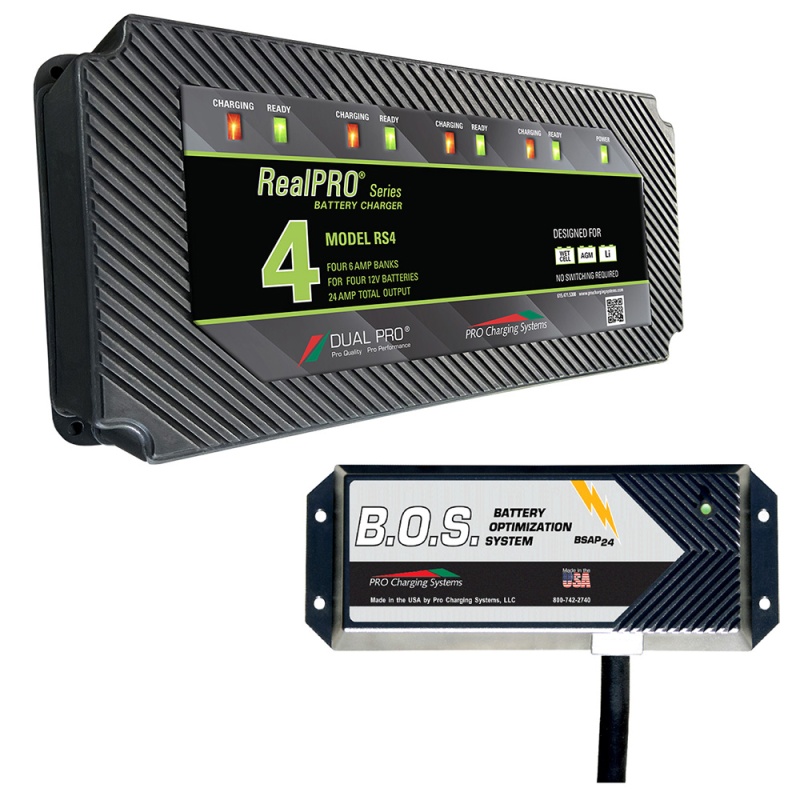 Dual Pro RS4 4 Bank Battery Charger with B.O.S.