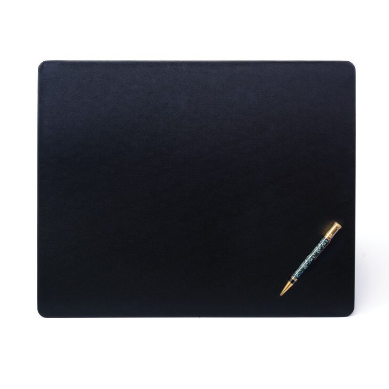 Buy Black Leatherette 17" x 14" Conference Table Pad with Thin Metal ...