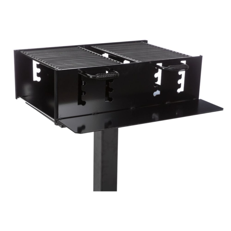 Powder Coated Large Group Grill With Pad Mount Post