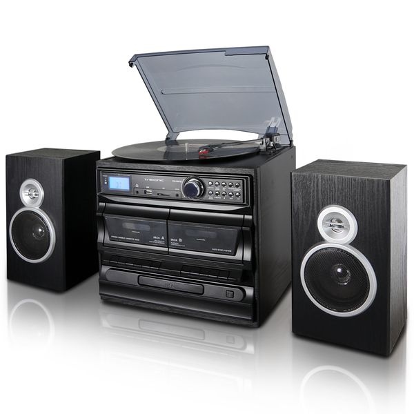 Trexonic 3-Speed Vinyl Turntable Home Stereo System With Cd Player ...