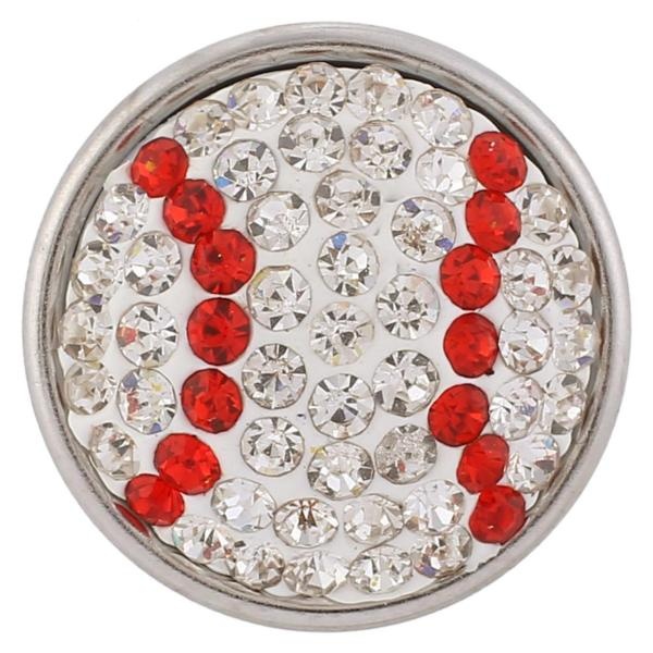 Buy Game Time Bling Pave Baseball Snap Online - Clear/Light Siam/Silver
