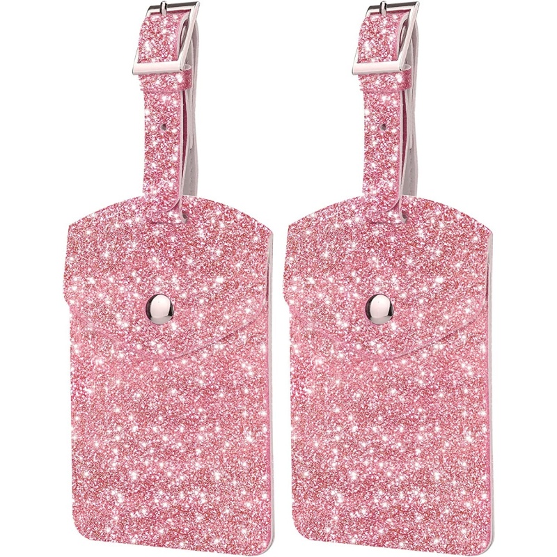 Buy Pink Glitter Luggage Tags Online - Unique Travel Accessories