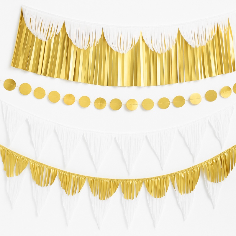 Gold Metallic Fringe Banner Kit For Party Decorations