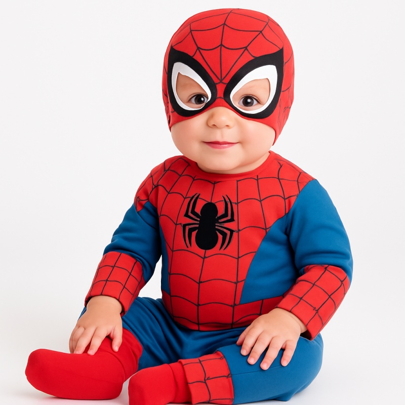 Infant Marvel Spider-Man Jumpsuit Costume With Mask