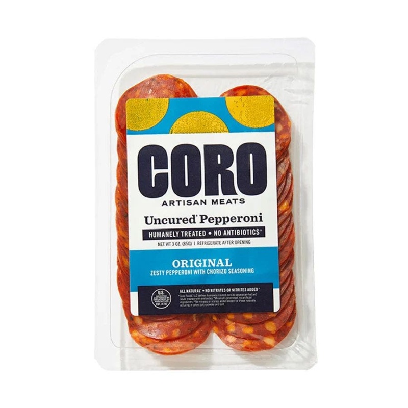 Coro Uncured Original Pepperoni Sliced Pack 3 Oz