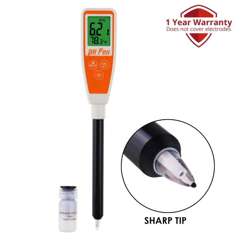 Buy Long Glass Tube Pentype pH Meter Sharp Tip Probe Digital Water ...