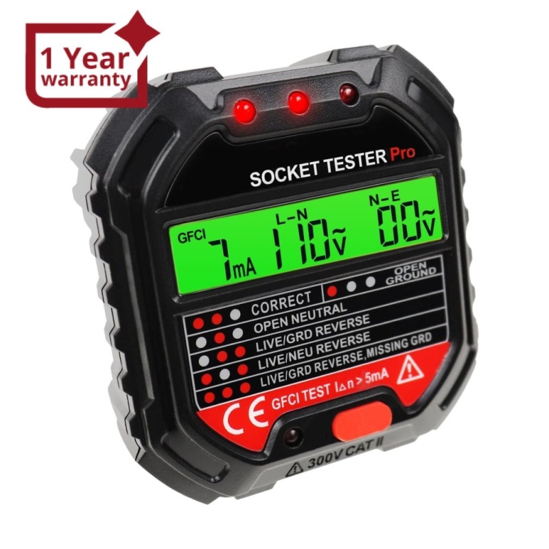 Pcm-340 Socket Tester Receptacle Detector With Red Light Test Result ...