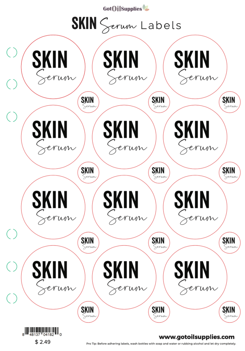 Skin Serum Labels for Essential Oils - Got Oil Supplies