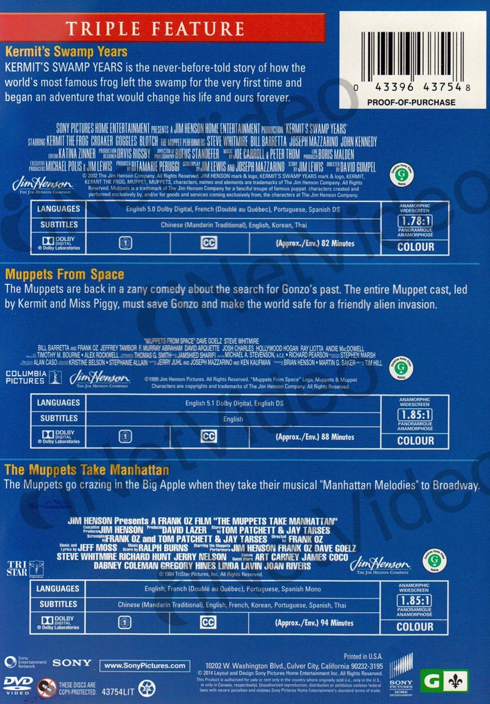 Kermit S Swamp Years / Muppets From Space / The Muppets Take Manhattan ...