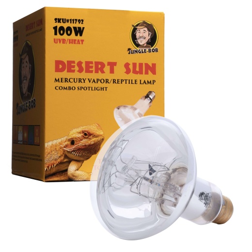 Jungle Bob Desert Sun 100W Uva/Uvb/Heat Mercury Vapor Spot Lamp Clear For Reptiles