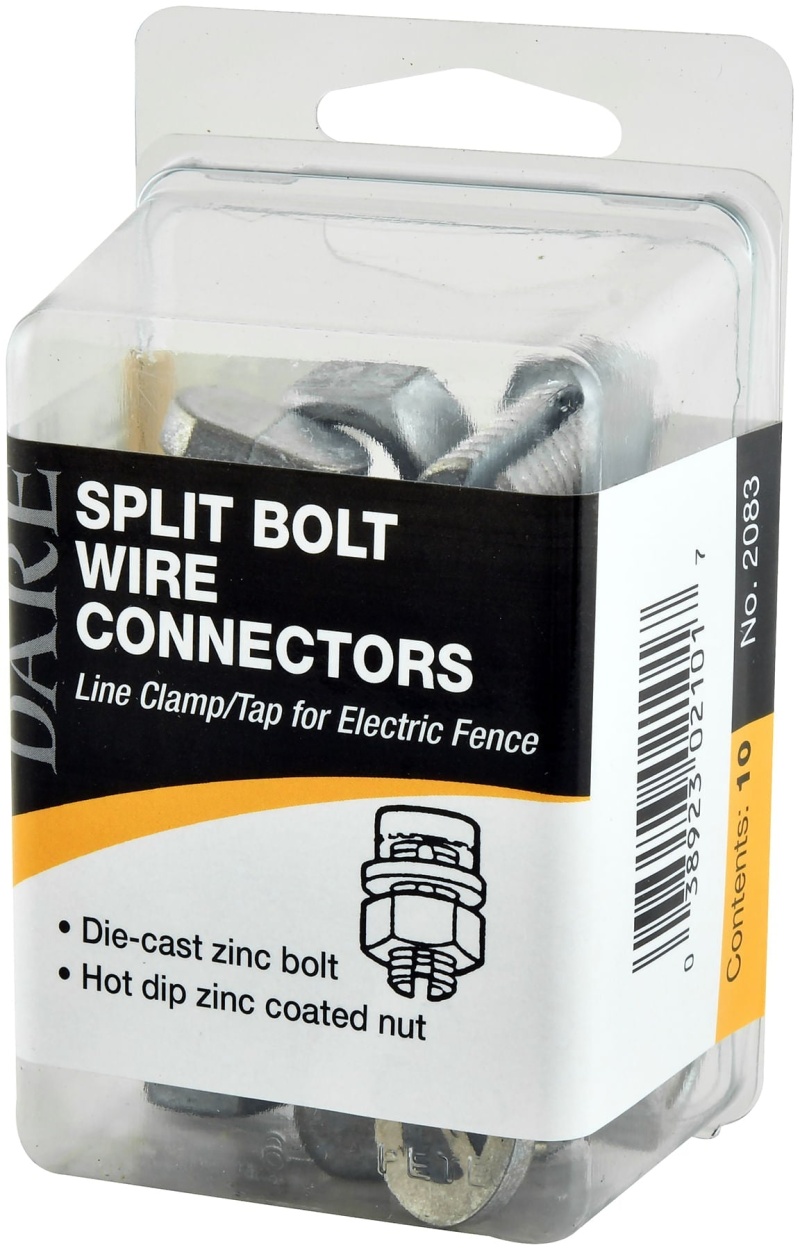 Line Clamp/Tap Split Bolt Style Fence Wire Connectors, 10 Pk