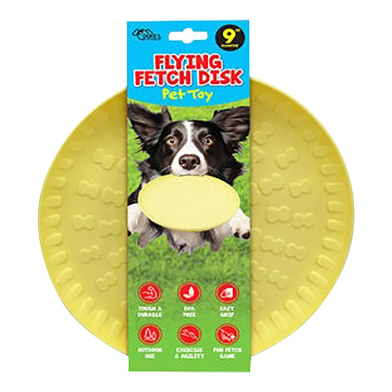 Flying Fetch Disk Pet Toy, 9"D - Assorted / 9"