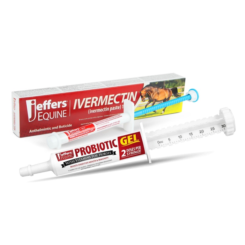 Jeffers Iverpro 2 Pack Horse Dewormer Paste With Probiotic Gel ...