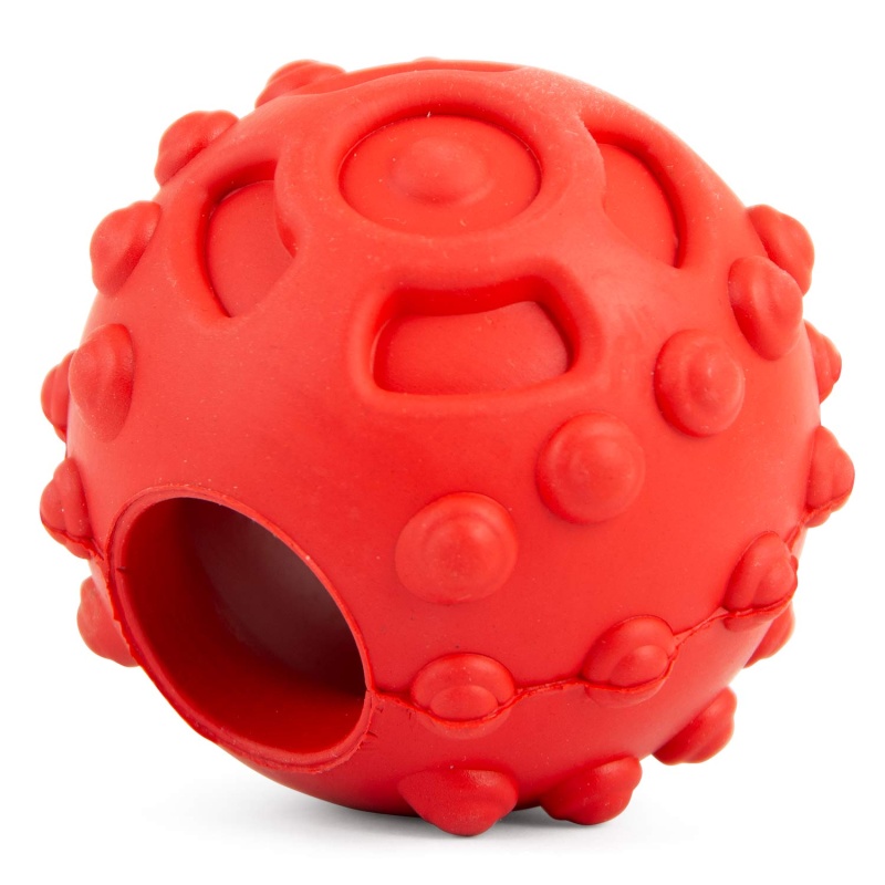 Jeffers Hollow Red Knobby Ball Natural Rubber Dental Treat Dispensing ...