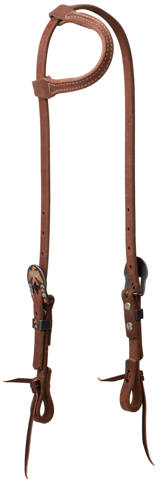 Protack Thunderbird Sliding Ear Headstall - Russet / Horse