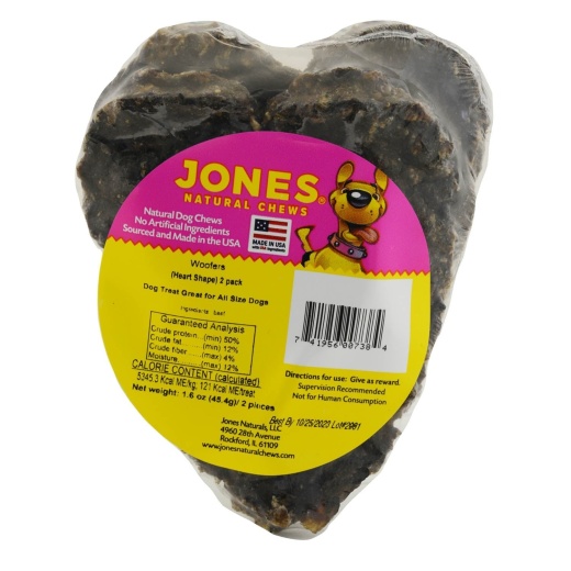 Buy Heart Shaped Woofers 2Pk Shrink Wrap Online - Jones Natural Chews