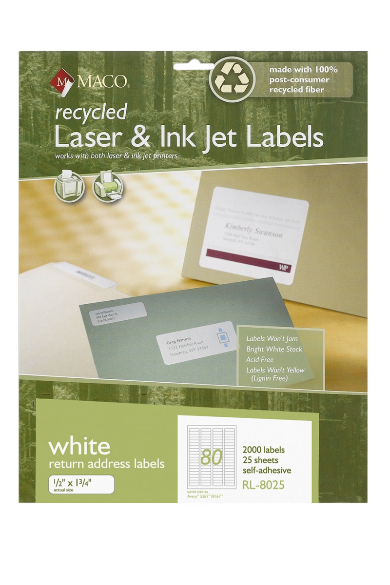 Buy Laser/Ink Jet Recycled White Return Address Labels Online - 2000 ...