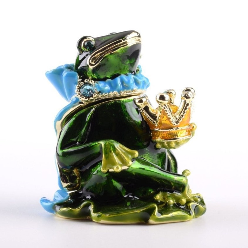 Buy Exclusive Green Frog Queen Enamel Painted Trinket Box Online
