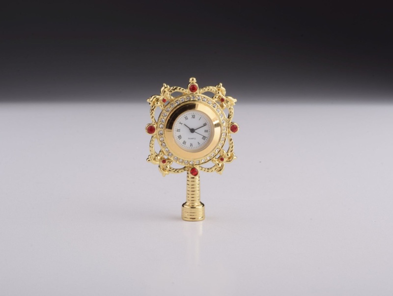 Red Faberge Egg With Clock Inside
