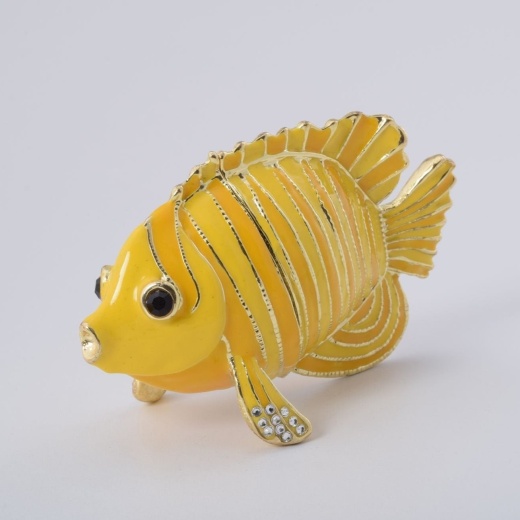 Buy Unique Yellow Fish Trinket Box Decorated with Austrian Crystals ...