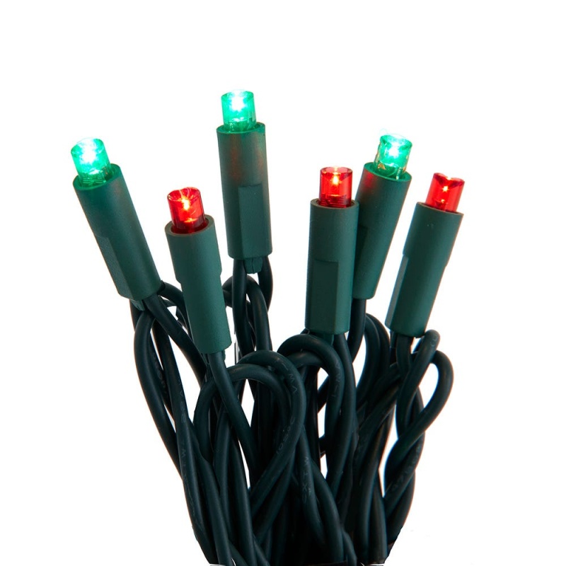 24.5' Ul 50L Red & Green 5Mm Led Green Wire Light Set