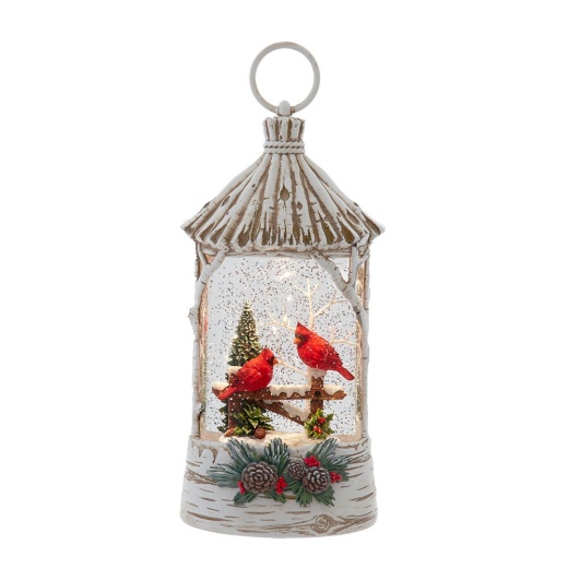 10.87" Battery Operated Usb Led Lighted Lantern With Cardinals ...