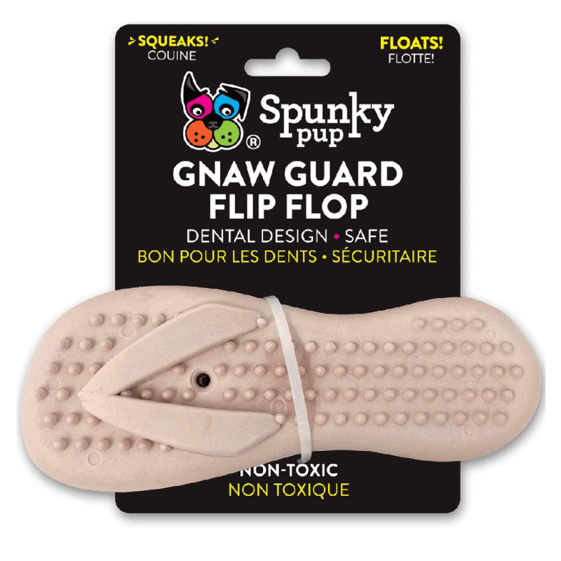 Spunky Pup Gnaw Guard Squeaky Flip Flop