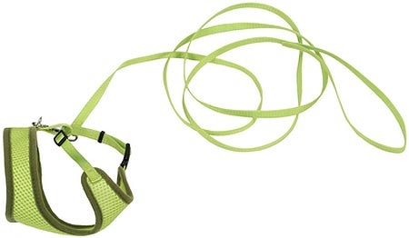 Coastal Comfort Soft Cat Mesh Harness With 6' Leash - Lime