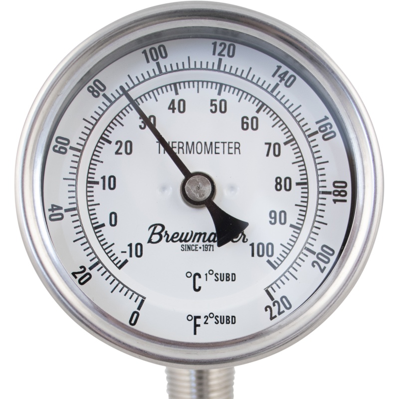 1/2" Mpt Adjustable Angle Dial Thermometer For Kettles - 3 In. Face