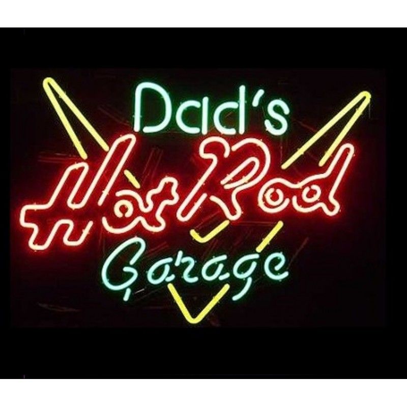 Dad's Hot Rod Garage Neon Bar Sign - Buy Online Now!