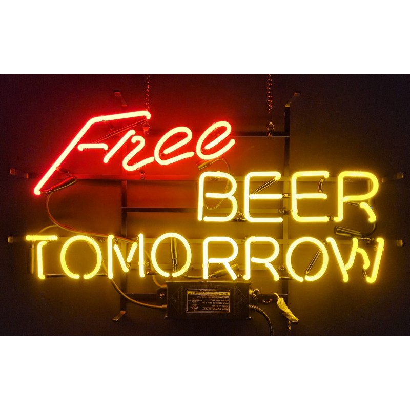 Free Beer Tomorrow Neon Bar Sign