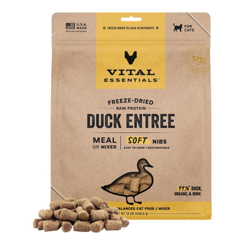 Vital Essentials Cat Freeze-Dried Raw Grain Free Duck Entree & Mixer ...